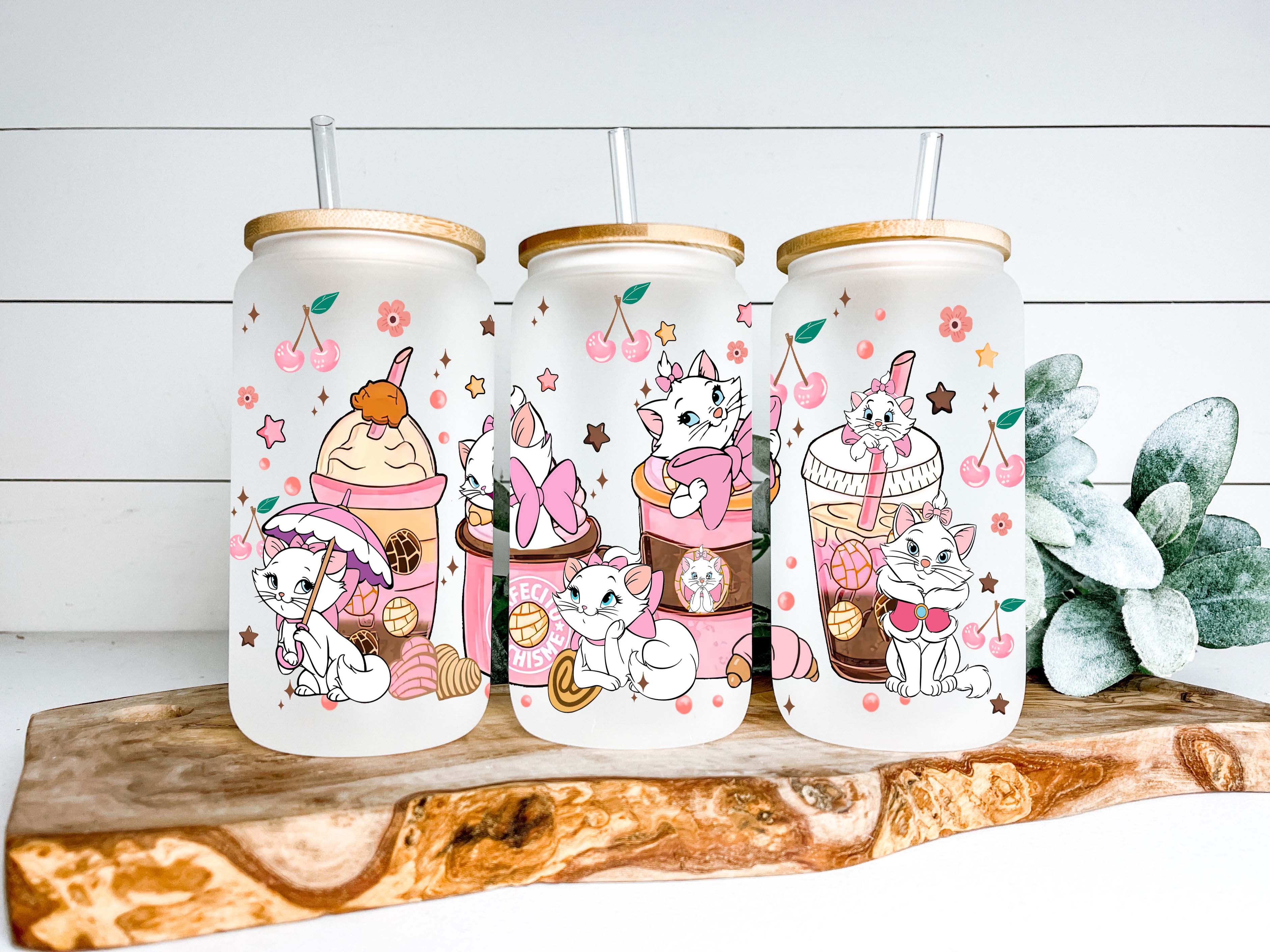 Concha Cat Latte Sublimation Design Ready to Press 16 oz Size ...