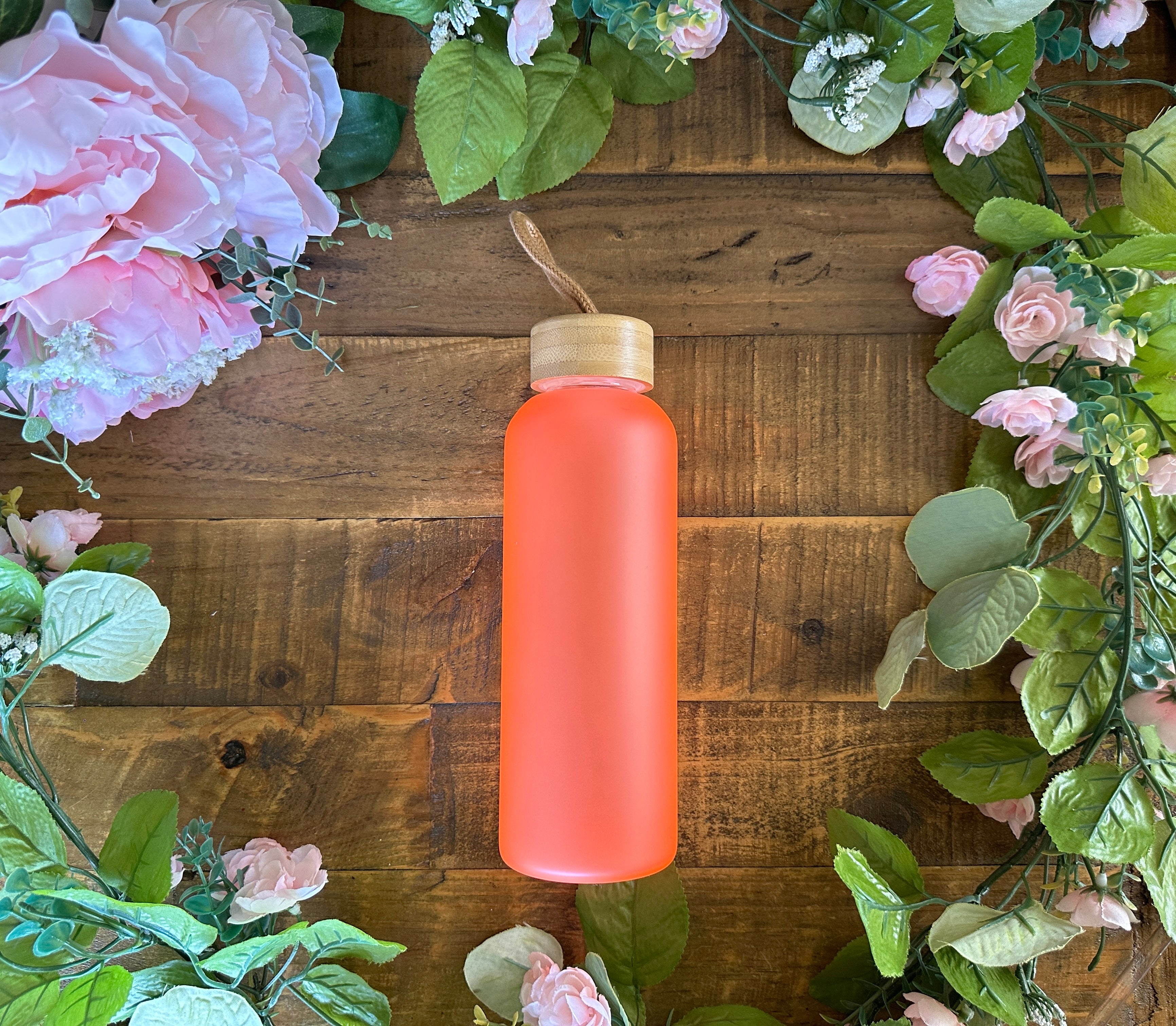 Red Orange Blank Glass Bottle 20 oz Sublimation Ready – littlelattes